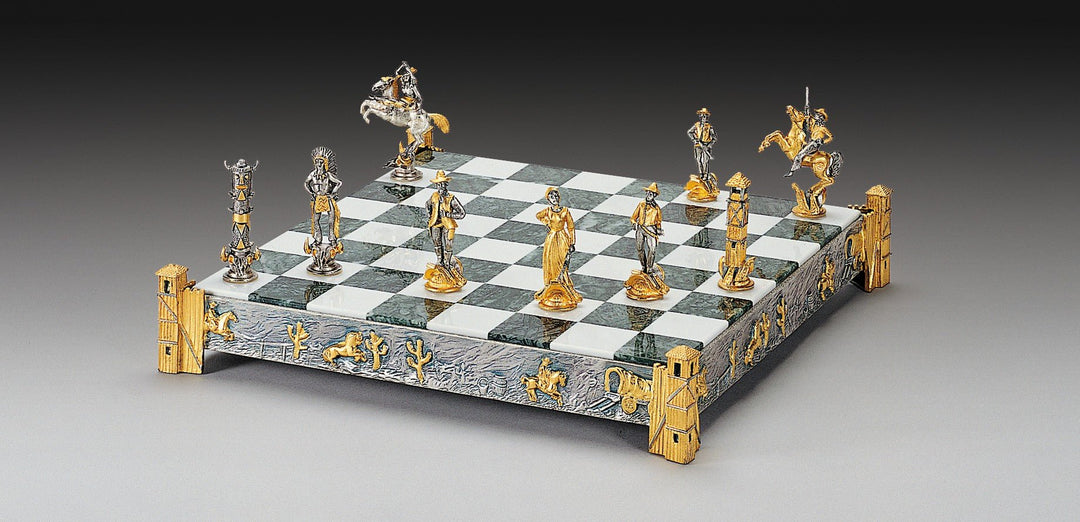 COWBOYS VS INDIANS: Luxurious Chess Set from Bronze finished using Rea ...