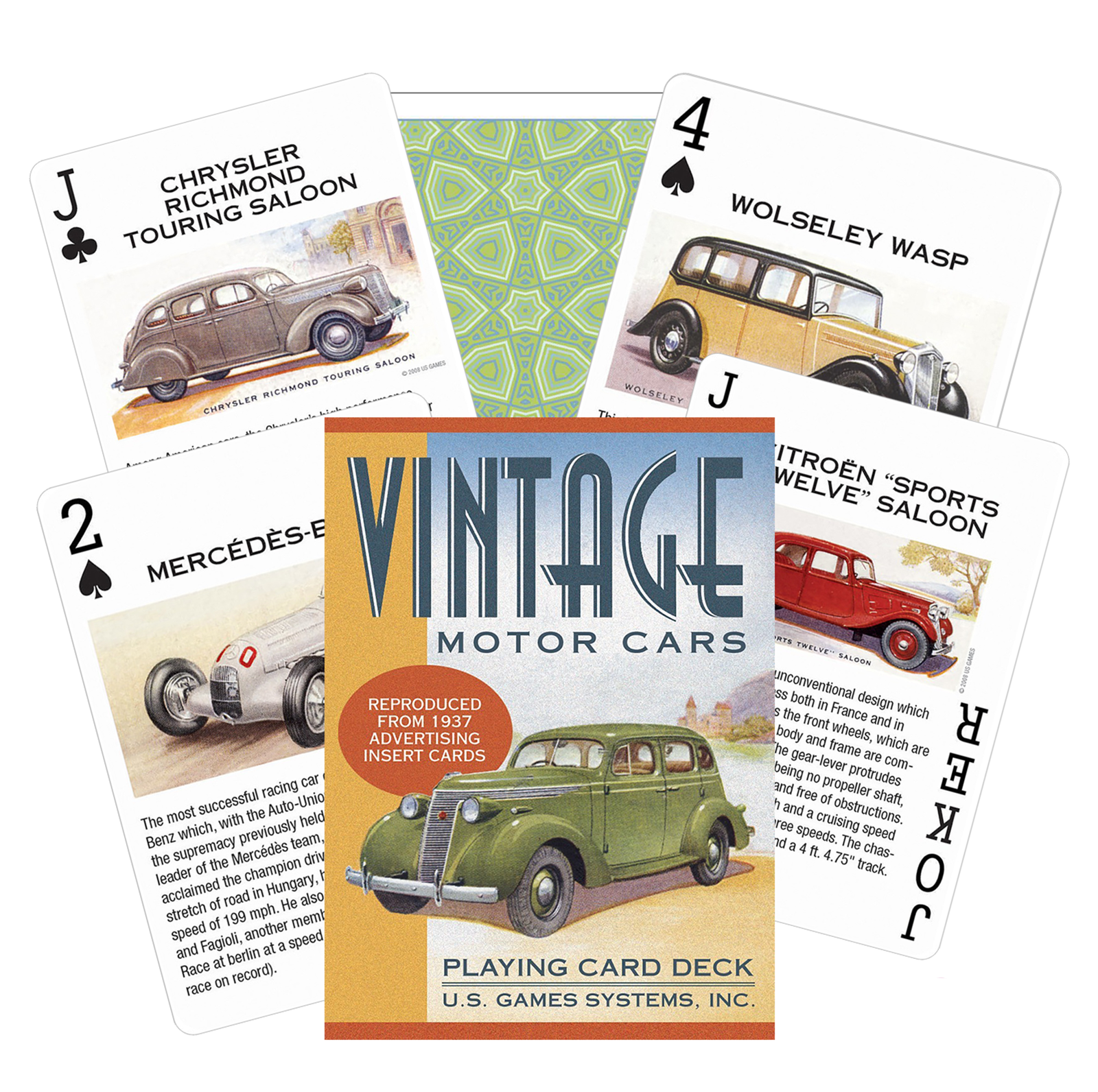Vintage Motor Cars Playing Cards Us Games Systems – Hobby.lt 🇬🇧